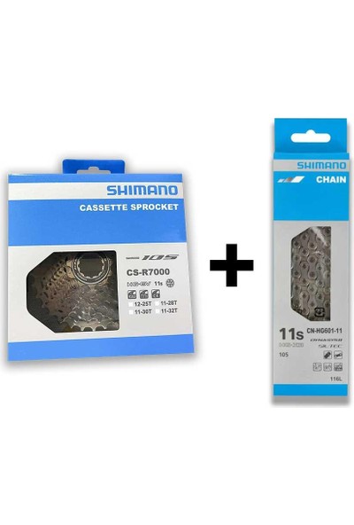 Shimano Cs- R7000 105 11-28T Ruble + Shimano CN-HG601 Zincir 11 Vites Set Shimano Cs- R7000 105 11-28T Ruble + Shimano CN-HG601 Zincir 11 Vites Set