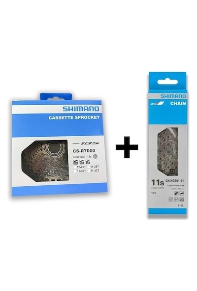 Shimano Cs- R7000 105 11-32T Ruble + Shimano CN-HG601 Zincir 11 Vites Set Shimano Cs- R7000 105 11-32T Ruble + Shimano CN-HG601 Zincir 11 Vites Set