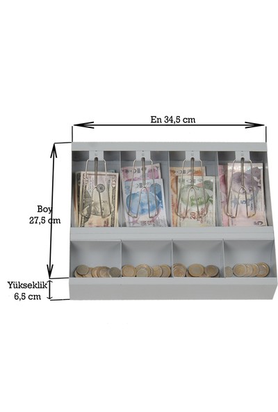 Çetka Metal Çekmece Içi Para Düzenleyici 8 Bölmeli