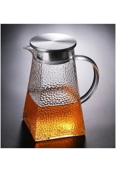 Morponi Metal Kapaklı Buzlu Isıya Dayanıklı Borosilikat Cam Sürahi 1500 ml