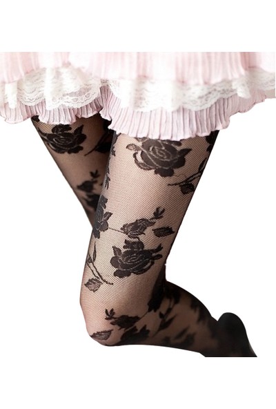 Pasifix Gül Desenli İnce Külotlu Çorap (Yurt Dışından)