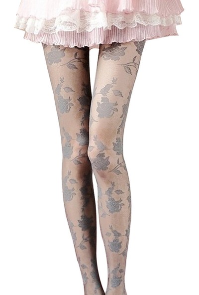 Pasifix Gül Desenli İnce Külotlu Çorap (Yurt Dışından)