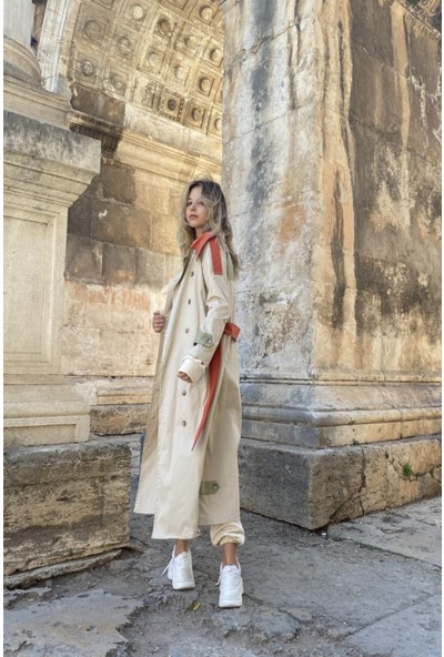 Sa Collection Kadın Taş Rengi Tasarım Soft Trençkot Sa Collection Kadın Taş Rengi Tasarım Soft Trençkot