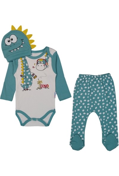 Babycan Dino Baskılı Desenli Erkek Bebek Takımı