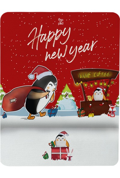 Flipped Yılbaşı Happy New Year Red Bilek Destekli Tasarım Mousepad Flipped Yılbaşı Happy New Year Red Bilek Destekli Tasarım Mousepad
