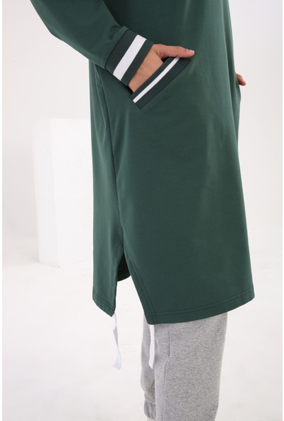 ALLDAY Bisiklet Yaka Cepli Ribanalı Tunik