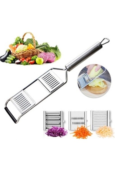 Kitchen Beauty Çok Amaçlı Dilimleyici Doğrayıcı 3 In 1 Rende Paslanmaz Çelik 3 Farklı Bıçaklı Sebze Dilimleyici Kitchen Beauty Çok Amaçlı Dilimleyici Doğrayıcı 3 In 1 Rende Paslanmaz Çelik 3 Farklı Bıçaklı Sebze Dilimleyici