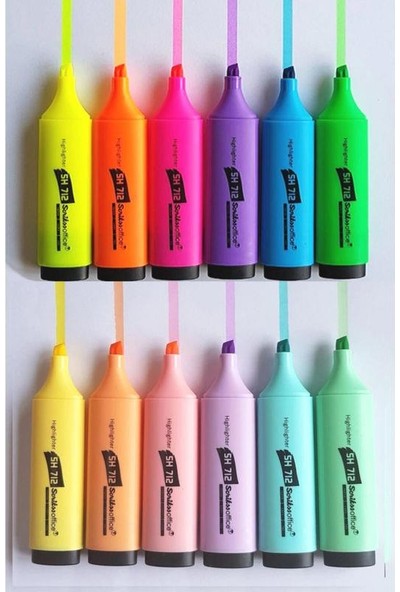 Stabilo Scrikss SH712 Pastel + Fosforlu İşaretleme Kalemi 12 Renk Stabilo Scrikss SH712 Pastel + Fosforlu İşaretleme Kalemi 12 Renk
