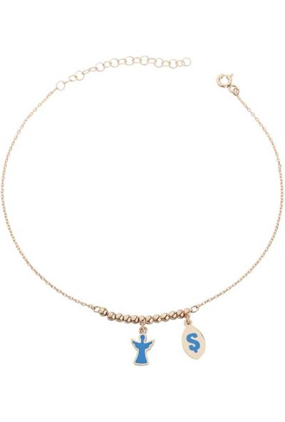 Harem Altın Toplu Harfli Melek Gümüş Halhal GMS823 Harem Altın Toplu Harfli Melek Gümüş Halhal GMS823