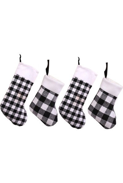Pasifix Ekose Desenli Dekoratif Şömine Çorabı (Yurt Dışından)