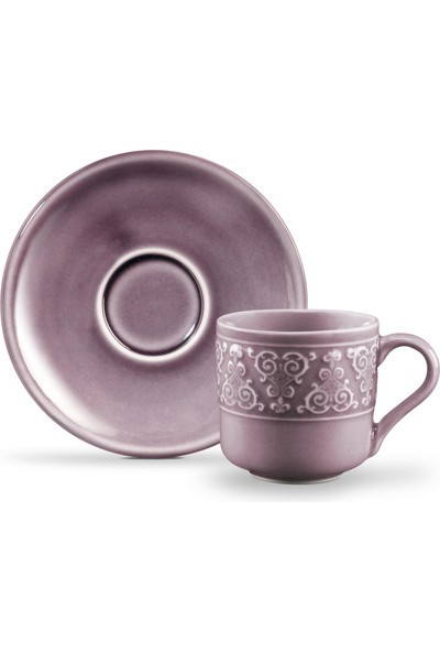 Madame Coco Gloria 2'li Kahve Fincan Seti - Mürdüm Madame Coco Gloria 2'li Kahve Fincan Seti - Mürdüm
