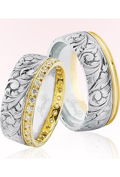 Harem Altın Desenli Altın Alyans 2704