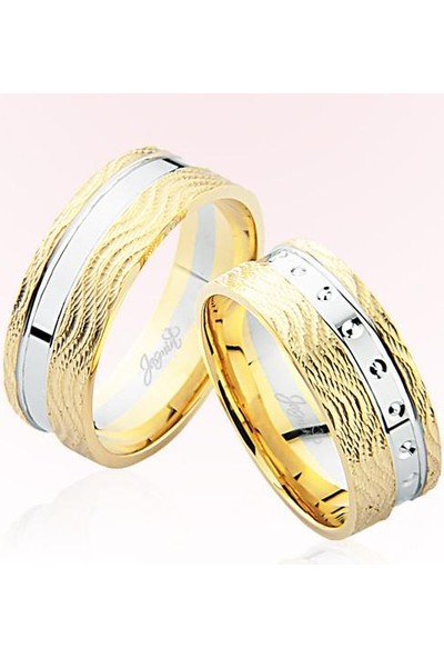 Harem Altın Sarı Beyaz Altın Alyans 6203 Harem Altın Sarı Beyaz Altın Alyans 6203