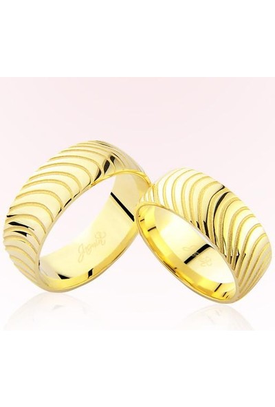 Harem Altın Sarı Desenli Altın Alyans 6703