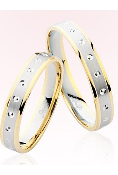 Harem Altın Sarı Beyaz Altın Alyans 7803
