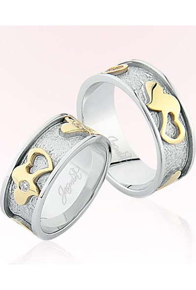 Harem Altın Kalp Desenli Altın Alyans 3807