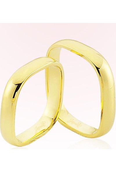 Harem Altın Sarı Kare Model Altın Alyans 5906 Harem Altın Sarı Kare Model Altın Alyans 5906