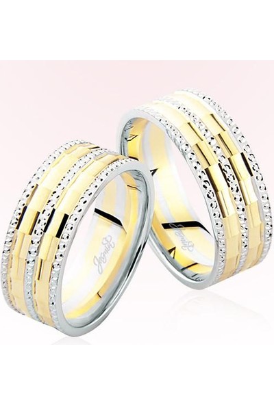 Harem Altın Sarı Beyaz Altın Alyans 6502