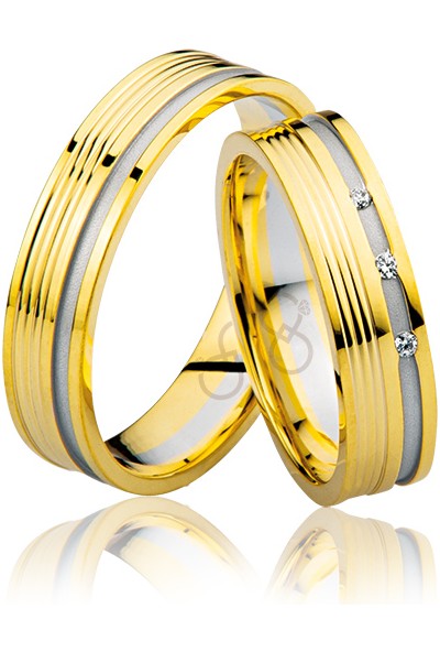 Harem Altın Sarı Beyaz Çizgili Altın Alyans 2202-3 Harem Altın Sarı Beyaz Çizgili Altın Alyans 2202-3