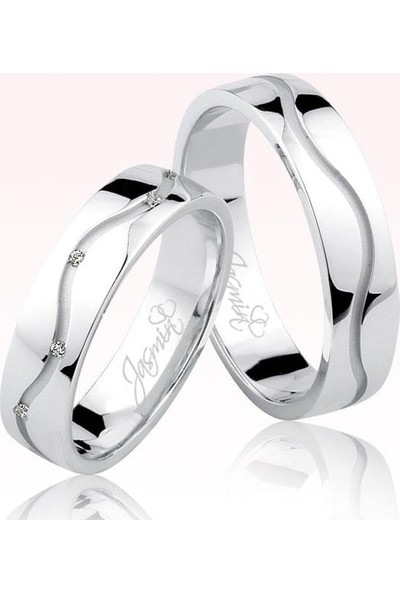 Harem Altın Dalgalı Beyaz Altın Alyans 2901-2 Harem Altın Dalgalı Beyaz Altın Alyans 2901-2