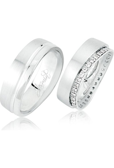 Harem Altın Taşlı Beyaz Altın Alyans 2103-2 Harem Altın Taşlı Beyaz Altın Alyans 2103-2