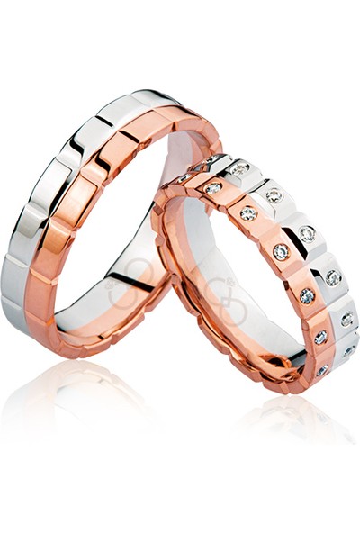 Harem Altın Rose Beyaz Kareli Alyans 2302-1 Harem Altın Rose Beyaz Kareli Alyans 2302-1