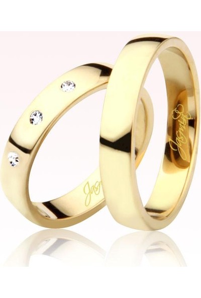 Harem Altın Sarı Taşlı Altın Alyans 2805-2