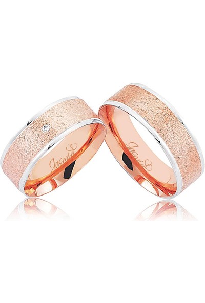 Harem Altın Rose Beyaz Düz Altın Alyans 4002-2