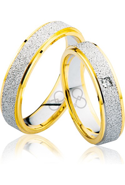 Harem Altın Sarı Beyaz Altın Alyans 2605-1