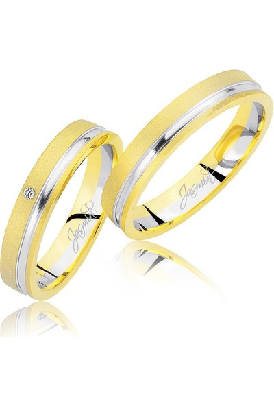 Harem Altın Sarı Beyaz Altın Alyans 3004-3