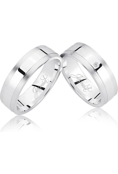Harem Altın Beyaz Altın Alyans 3405-2 Harem Altın Beyaz Altın Alyans 3405-2