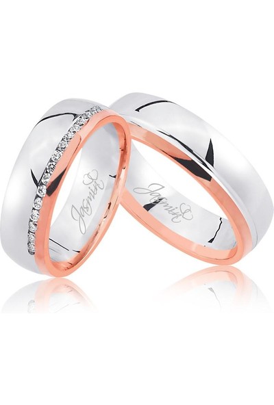 Harem Altın Rose Beyaz Altın Alyans 0101-2