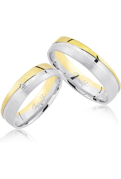 Harem Altın Sarı Beyaz Altın Alyans 2906-2