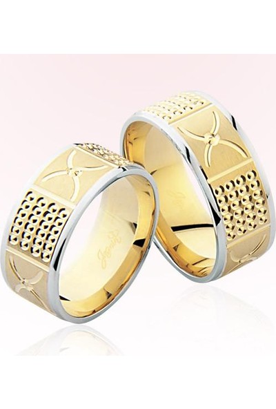Harem Altın Sarı Beyaz Altın Alyans 7903
