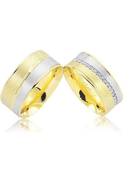 Harem Altın Taşlı Altın Alyans 1903-2 Harem Altın Taşlı Altın Alyans 1903-2