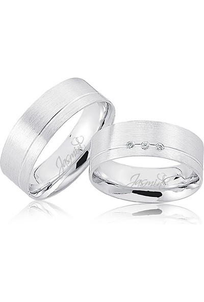 Harem Altın Beyaz Altın Alyans 3806-2