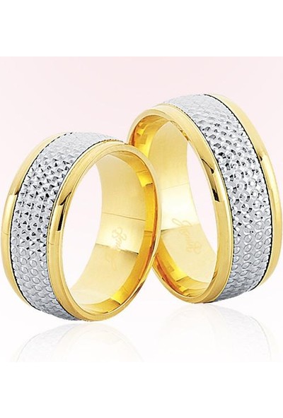 Harem Altın Sarı Beyaz Altın Alyans 7901 Harem Altın Sarı Beyaz Altın Alyans 7901