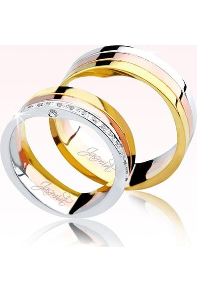 Harem Altın Üç Renk Altın Alyans 0402-2 Harem Altın Üç Renk Altın Alyans 0402-2