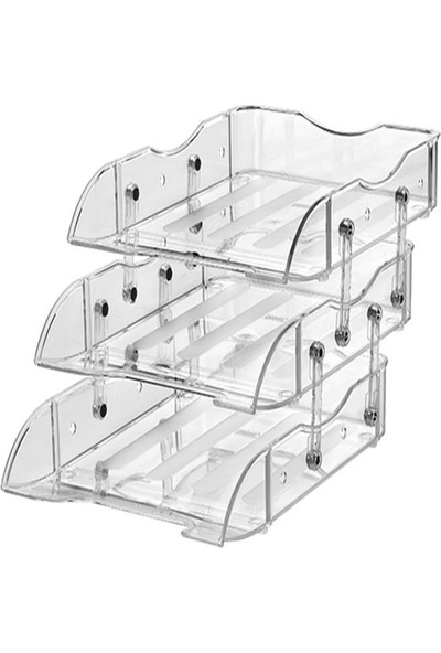 Evrak Rafı Hareketli Plastik 3 Lü Şeffaf 829