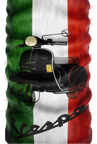 Moto Çarşım Kalite Likralı Bandana (Dikişsiz) Vespa Logo Erkek