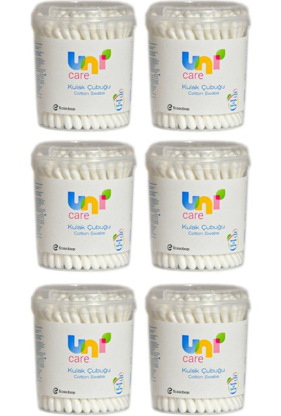 Uni Care Kulak Temizleme Çubuğu 100'LÜ x 6 Adet Uni Care Kulak Temizleme Çubuğu 100'LÜ x 6 Adet
