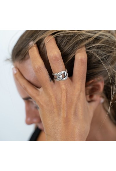 Kutcha Accessories Kadın Gümüş Kaplama Yüzük