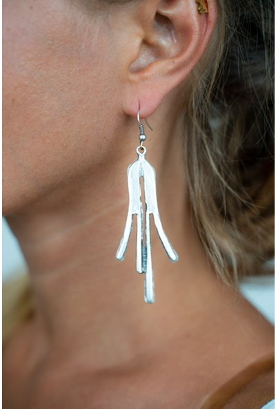 Kutcha Accessories Kadın Gümüş Kaplama Küpe