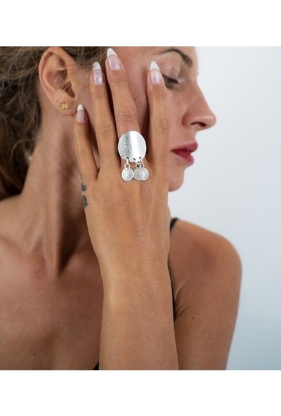 Kutcha Accessories Kadın Gümüş Kaplama Tasarım Yüzük