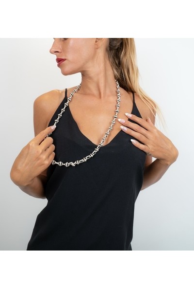 Kutcha Accessories Kadın Gümüş Kaplama Tasarım Kolye
