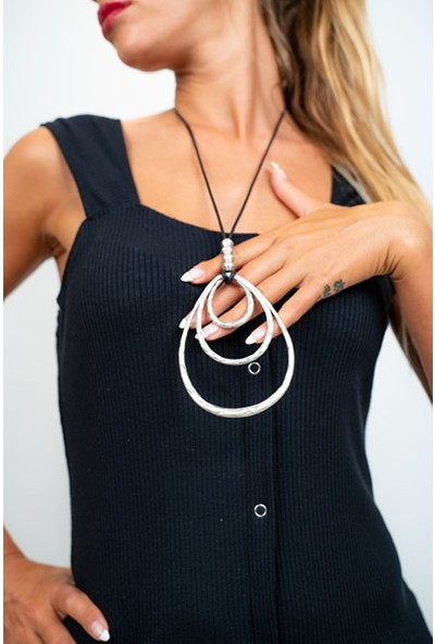 Kutcha Accessories Kadın Gümüş Kaplama Tasarım Kolye