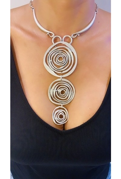 Kutcha Accessories Kadın Gümüş Kaplama Otantik Kolye