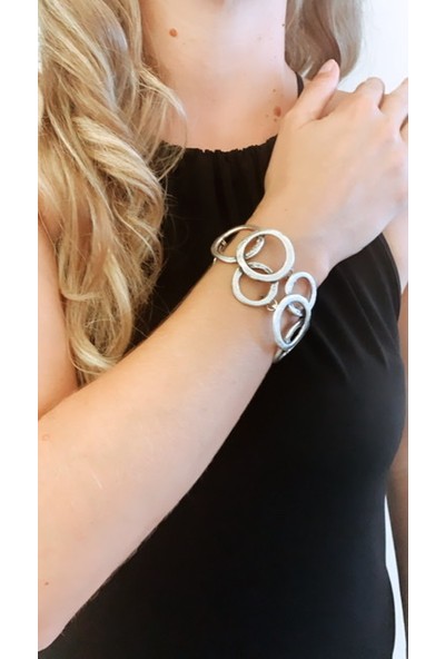 Kutcha Accessories Kadın Gümüş Kaplama Tasarım Bileklik