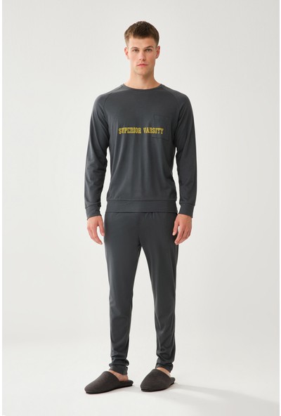 Dagi Antrasit Pijama Takımı-Ant