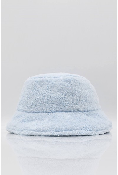 Külah Bebe Mavi Yumuşak Dokulu Peluş Bucket Şapka